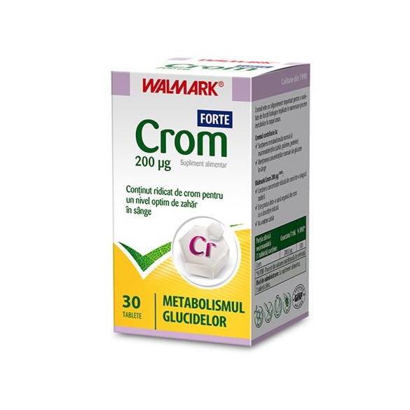 Crom Forte 200 mcg x 30 tablete Walmark