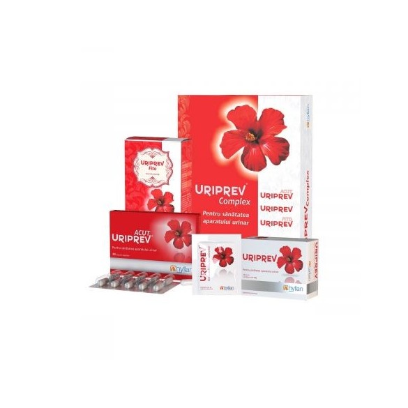 Uriprev Complex x 10 capsule vegetale Uriprev Acut + 12 plicuri Uriprev ...