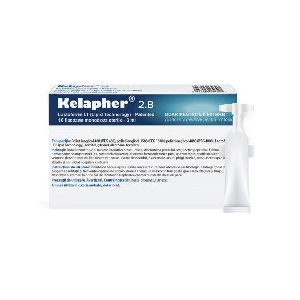 Kelapher 2.B crema x 10 flacoane monodoza sterile x 3 ml Solartium
