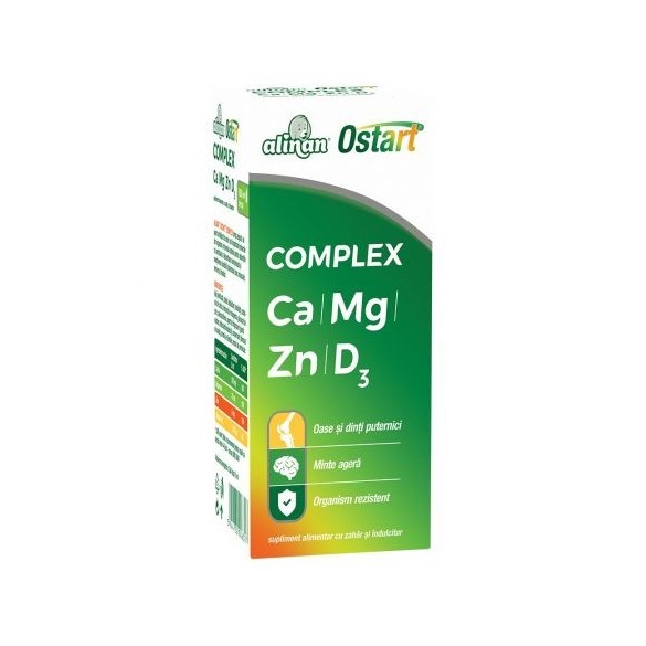 Alinan Ostart Complex Ca Mg Zn D3 sirop x 200 ml Fiterman Pharma