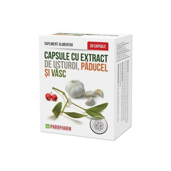 Capsule cu extract de usturoi, paducel si vasc x 30 capsule ParaPharm